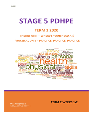Fillable Online PDHPE Scope and Sequence - Stage 5 2020 (Year B) Fax ...