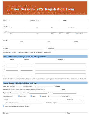 Fillable Online Summer Sessions 2022 Registration Form Fax Email Print ...