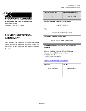 Remplissable En Ligne RFP Amendment No. Fax Email Imprimer - pdfFiller