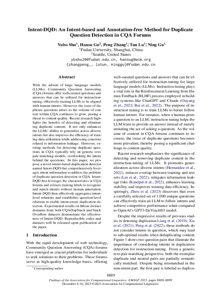 Fillable Online An Intent-based and Annotation-free Method for Duplicate ... Fax Email Print ...