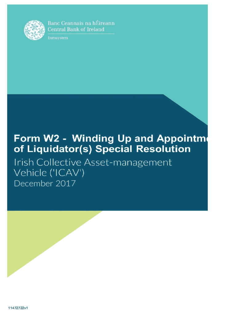 Fillable Online Central Bank Form W2 - KBC Ireland Fund ICAV.pdf Fax Email Print - pdfFiller