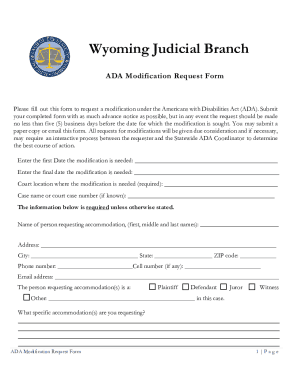 Fillable Online ADA Modification Request Form Fax Email Print - pdfFiller