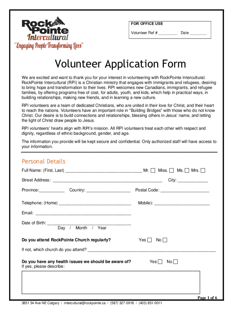 Fillable Online capturing the talents of newcomer volunteers - Vancouver Fax Email Print - pdfFiller