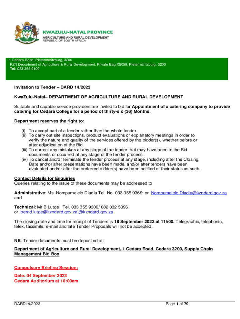 Fillable Online Department of Agriculture and Rural Development - KZN ...