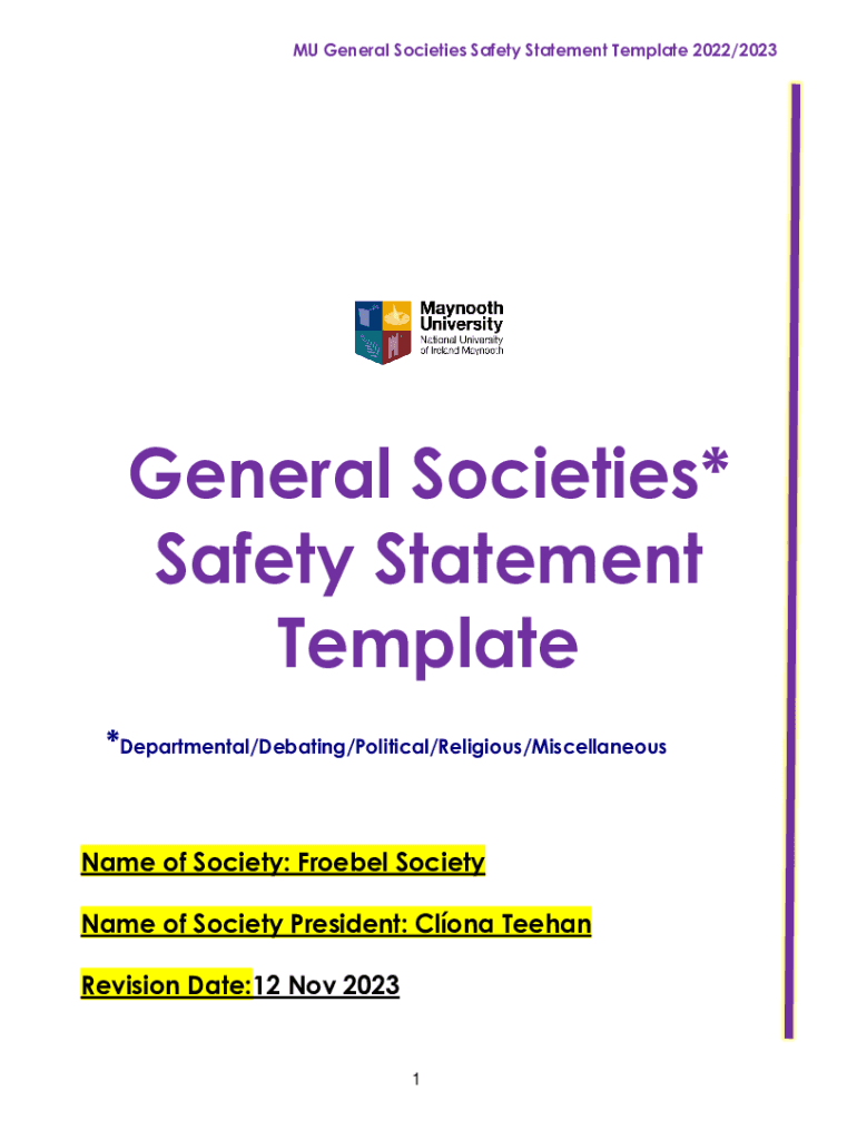 Fillable Online Safety Committee General Statement Fax Email Print ...