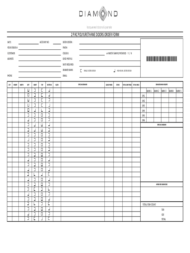 Fillable Online Door Order Form written Fax Email Print - pdfFiller
