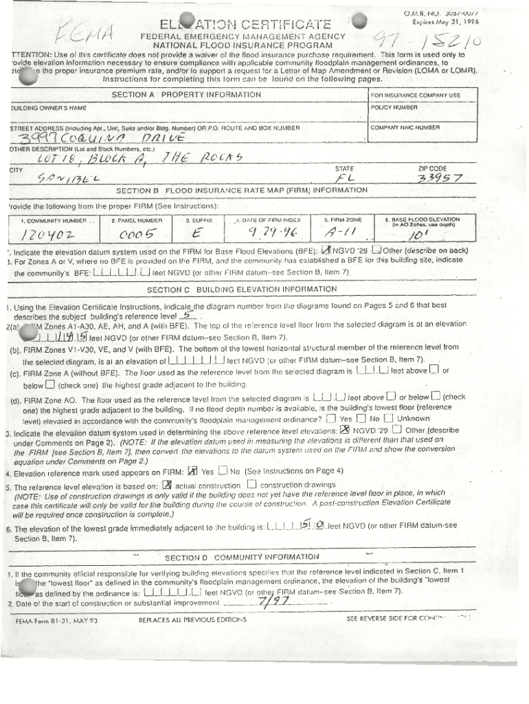 Fillable Online 3. Indicate the elevation datum system used in ...