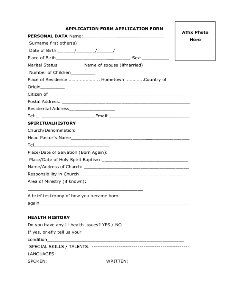 Fillable Online Personal Member Data Form Fax Email Print - pdfFiller