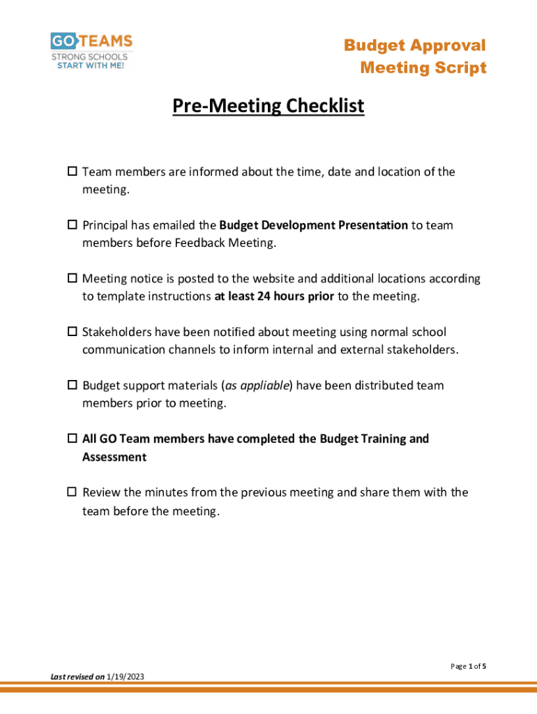 Fillable Online Budget Meeting Agenda Template Fax Email Print - pdfFiller