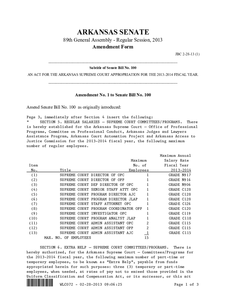 Fillable Online Amends Senate Bill No. 100 Fax Email Print - pdfFiller