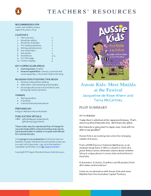 Fillable Online Aussie Kids: Meet Matilda at the Festival Fax Email Print - pdfFiller