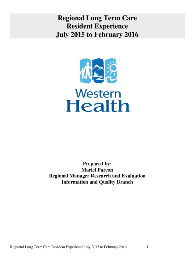 Fillable Online Bay St. George Long Term Care Resident Experience ...