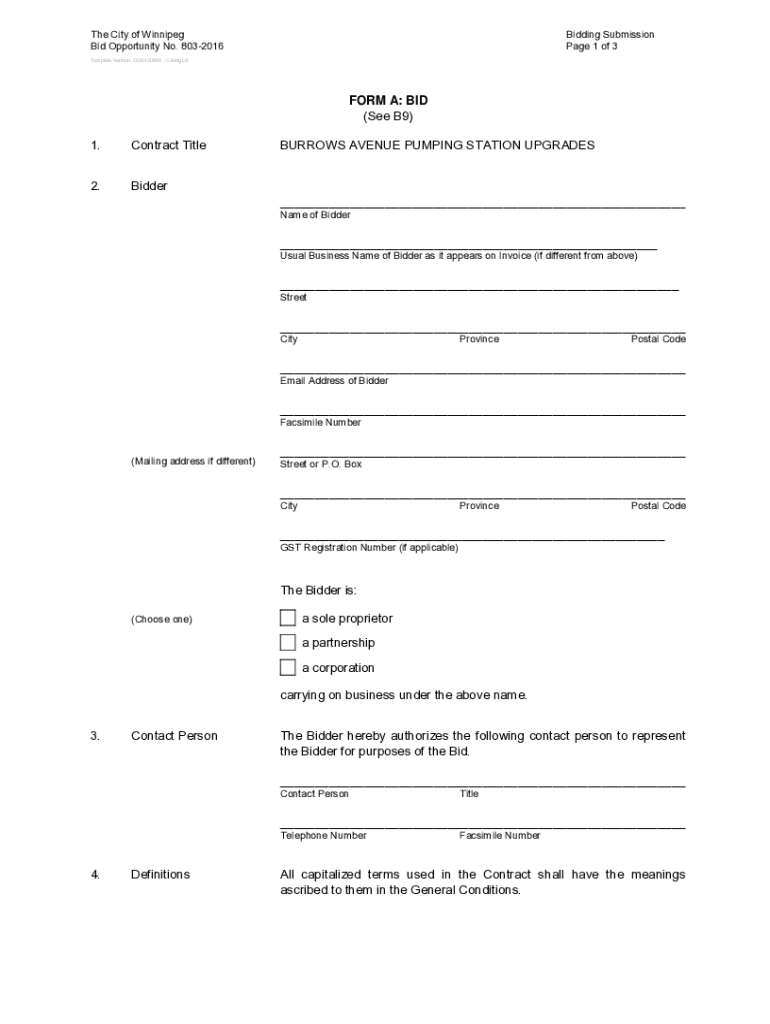 Fillable Online BURROWS AVENUE PUMPING STATION UPGRADES Fax Email Print ...