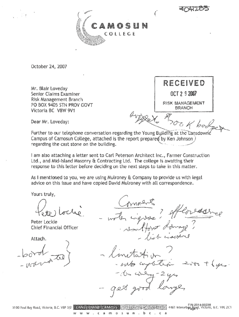 Fillable Online docs openinfo gov bc Blair Loveday Fax Email Print ...