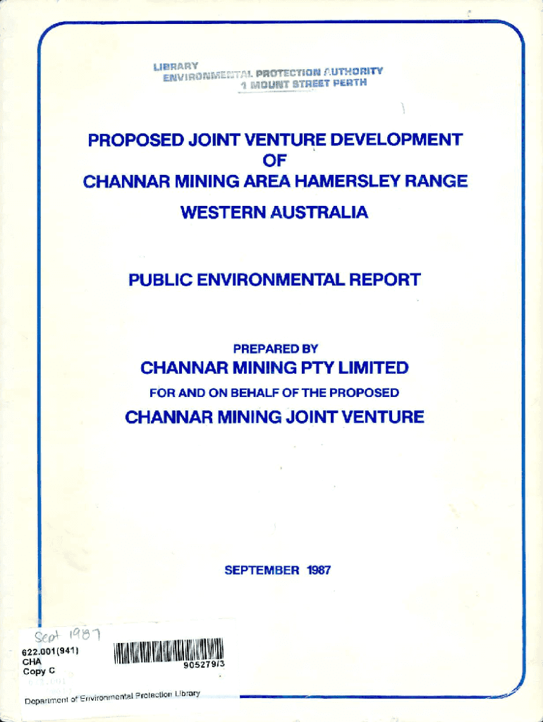 Fillable Online proposed joint venture development of channar mining ...