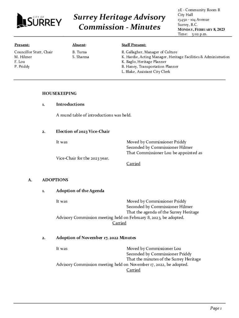 Fillable Online City of Surrey - Can you spare up to 10 hours a month and... Fax Email Print ...