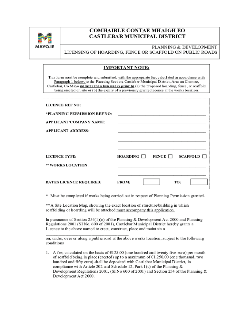 Fillable Online Licences and Permits for Ballina Municipal District Fax Email Print - pdfFiller