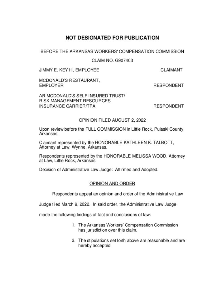 Fillable Online McDonald's & AR McDonald's Self Insured Tr. v. Key Fax ...