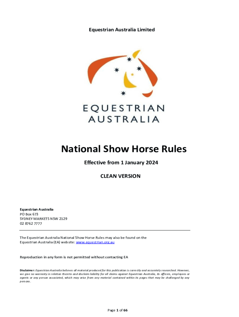 Fillable Online Fillable Online National Show Horse Rules - Equestrian ...
