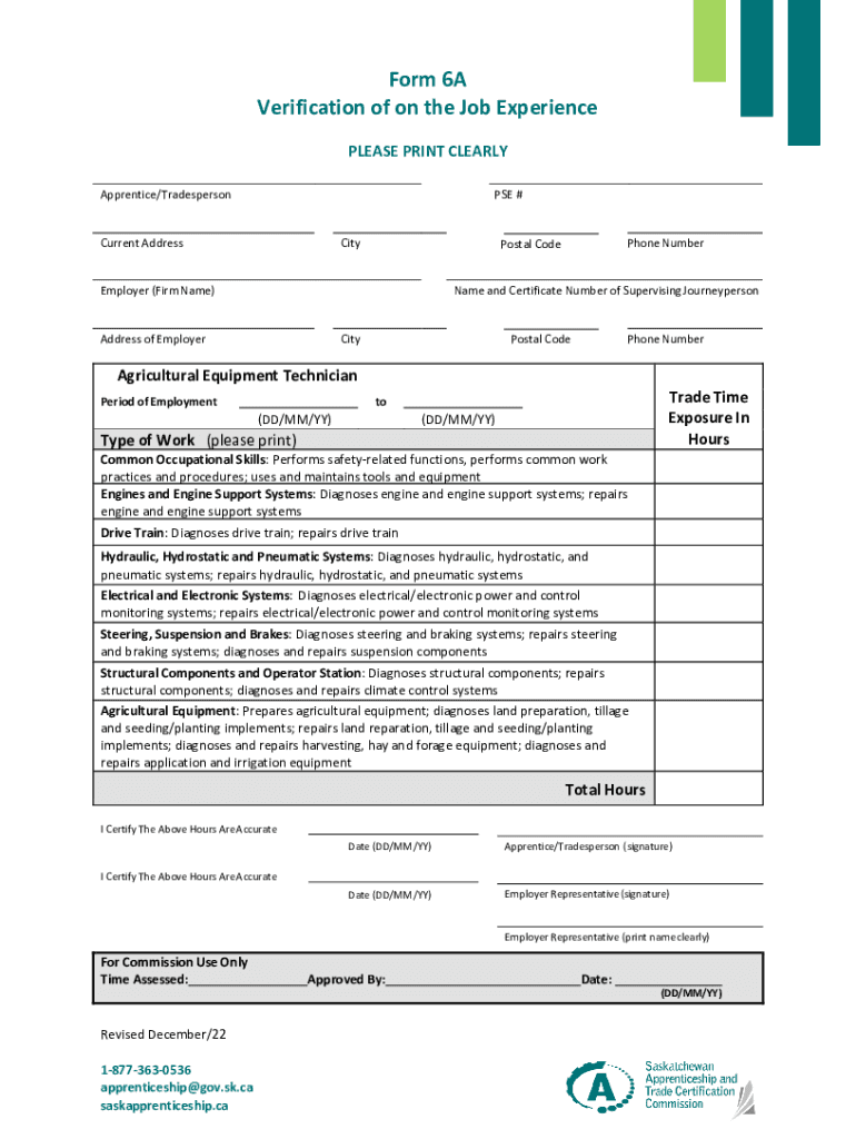 Fillable Online Common Occupational Skills: Performs safety-related functions, performs common ...