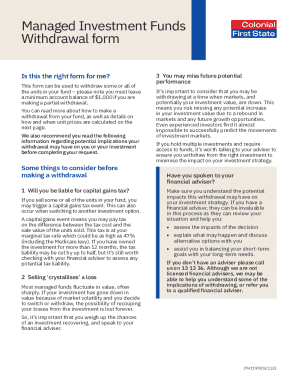 Fillable Online Managed Investment Funds Withdrawal Form Fax Email ...