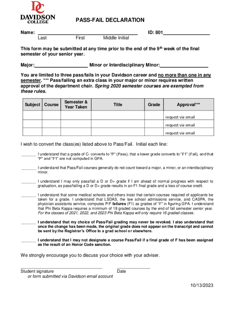 Fillable Online Pass/Fail Declaration Fax Email Print - pdfFiller
