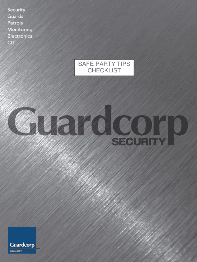 Fillable Online Party Safe Checklist - Tips to make your party a safe ...