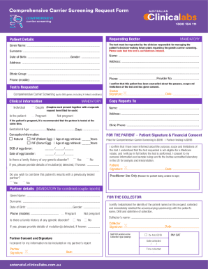 Fillable Online Comprehensive Carrier Screen Request Form Fax Email ...