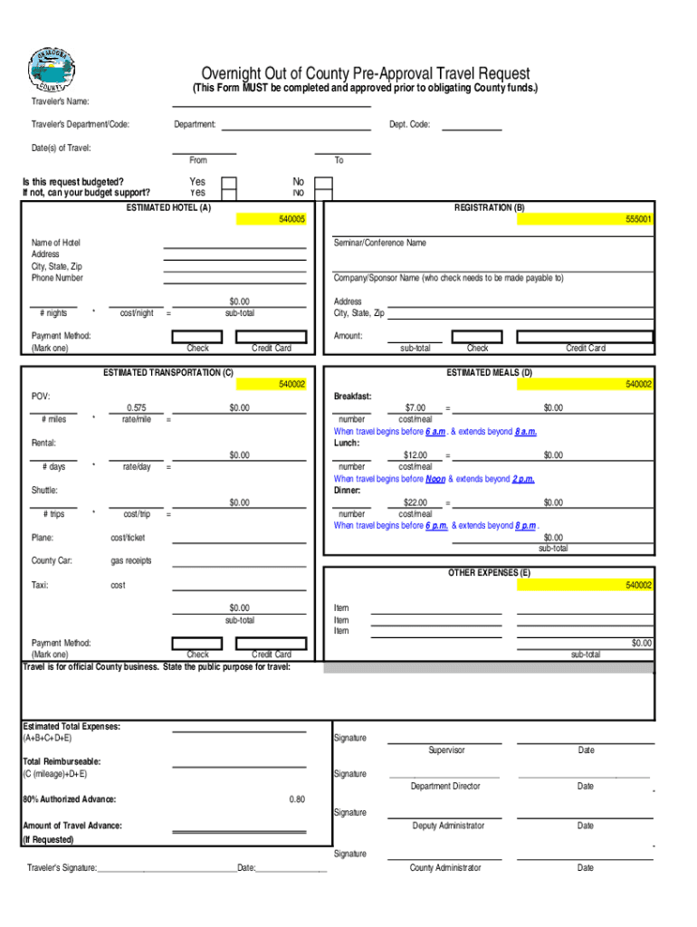 Fillable Online OUT OF STATE TRAVEL REQUEST AND AUTHORIZATION Fax Email ...