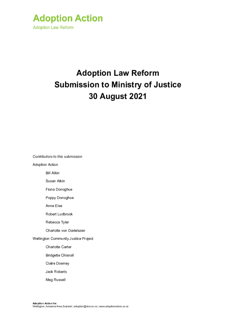 Fillable Online adoptionaction co Adoption Law Reform Fax Email Print ...
