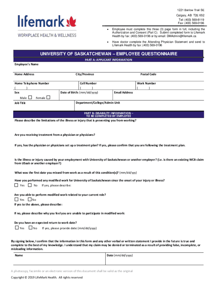 Fillable Online Business Profile - for - Lifemark Health Corp - Max ...