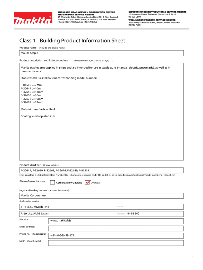 Fillable Online media makita co Makita Staples building-product ...
