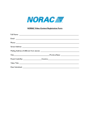 Fillable Online NORAC Video Contest Registration Form Fax Email Print ...