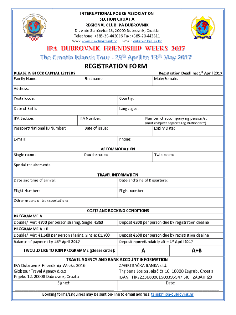 Fillable Online Contact Info - International Police Association (IPA) Fax Email Print - pdfFiller