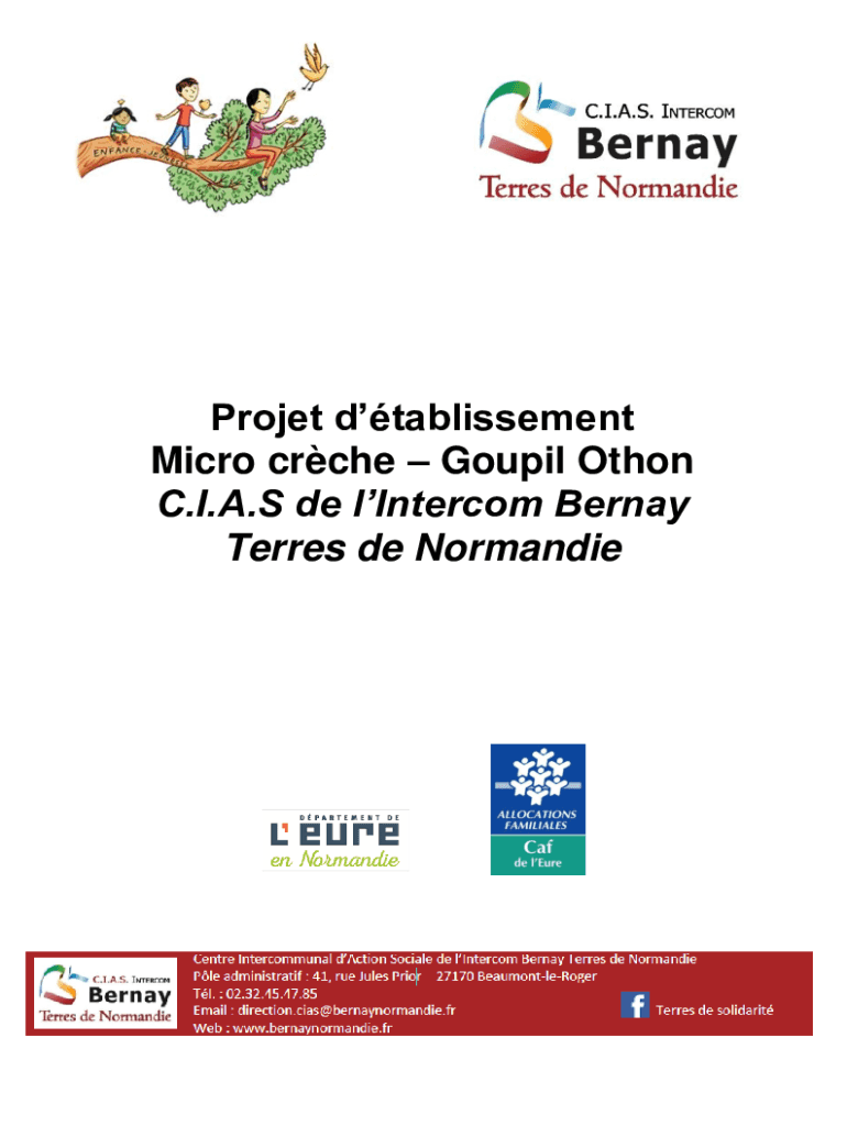Remplissable En Ligne Projet d'tablissement Micro-Crche - SERQUIGNY C.I.A.S de ... Fax Email ...