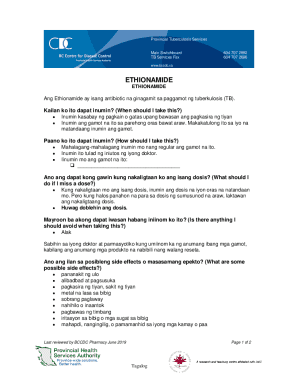 Fillable Online Landas sa Pag-inom ng Gamot para sa Tuberculosis Fax ...