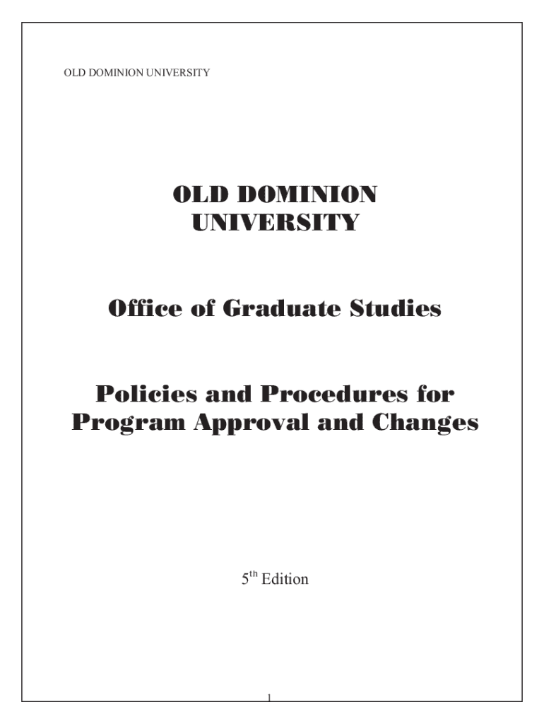 Fillable Online Policies and Procedure for new programs with ODU ...