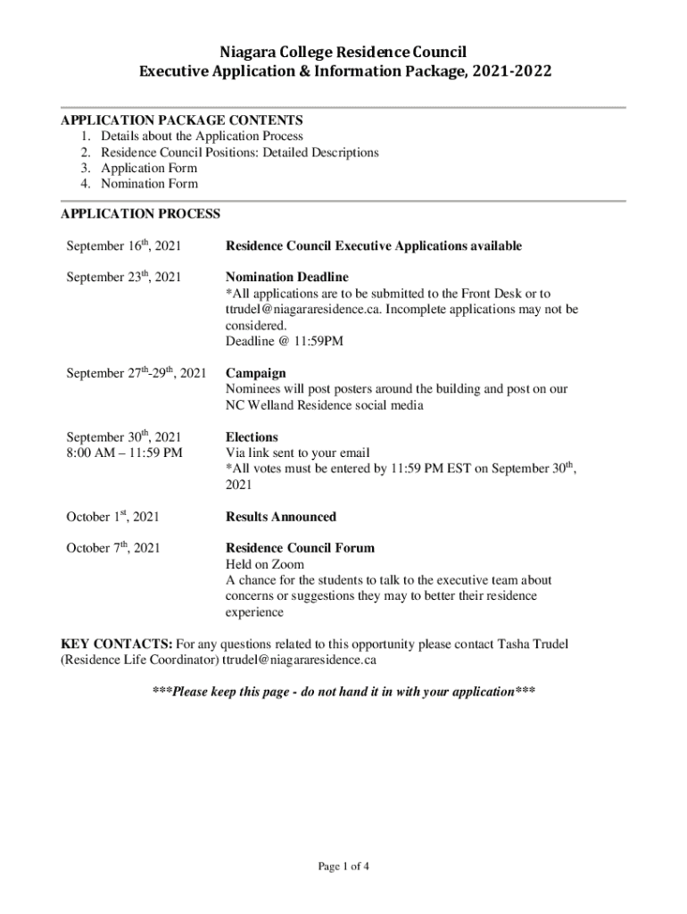 Fillable Online Niagara-on-the-Lake-Resident-Advisor-Application ...