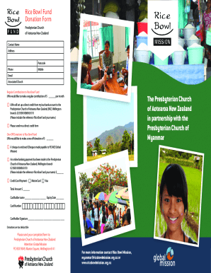Fillable Online Rice Bowl Fund Donation Form Fax Email Print - pdfFiller