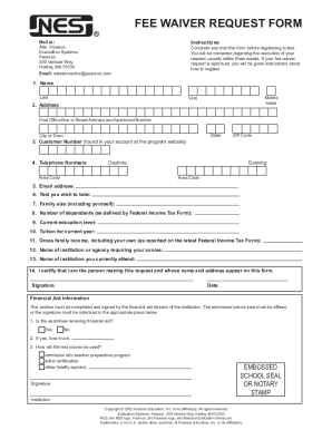 Fillable Online NES Fee Waiver Request Form Fax Email Print - pdfFiller