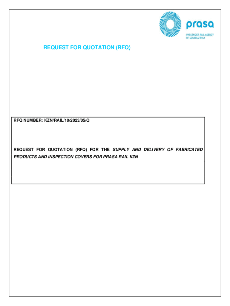 Fillable Online REQUEST FOR QUOTATION (RFQ) FOR THE SUPPLY AND DELIVERY OF FABRICATED Fax Email ...