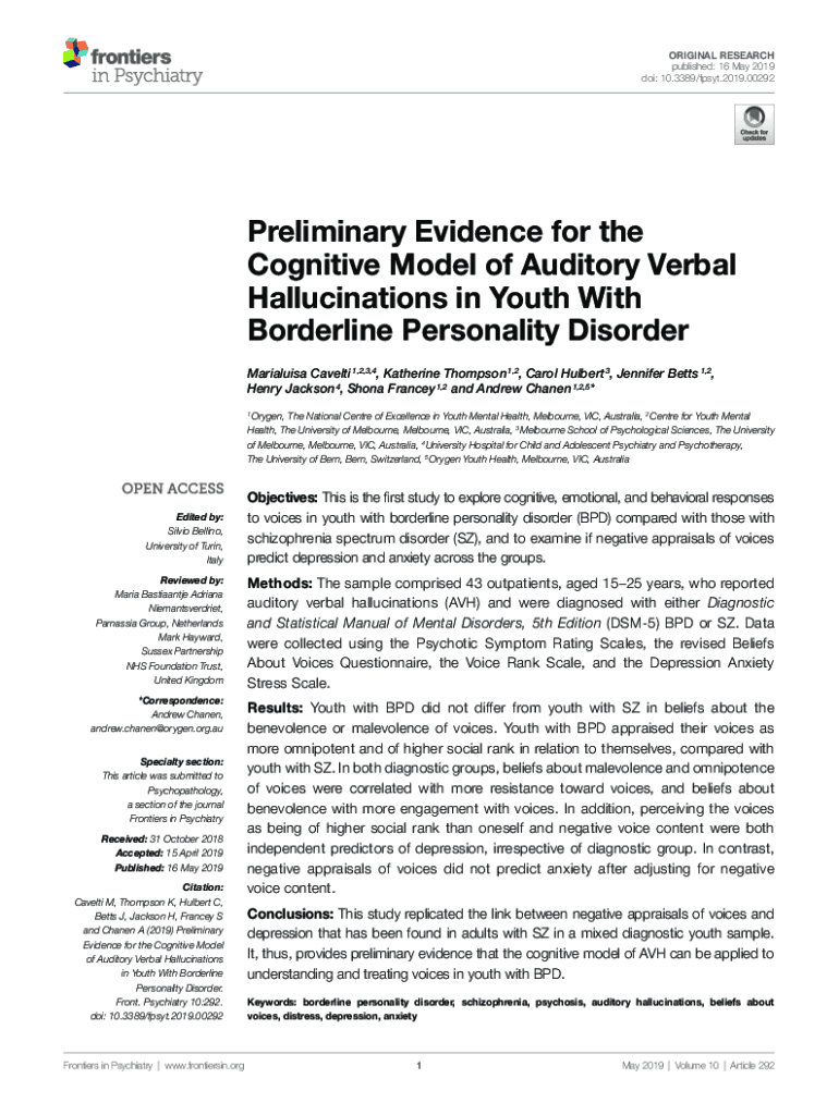Fillable Online minerva-access unimelb edu Preliminary Evidence for the Cognitive Model of ...