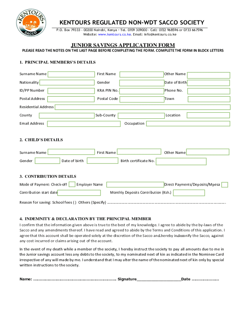 Fillable Online kentours co Junior-Membership-Application-Form.pdf Fax Email Print - pdfFiller