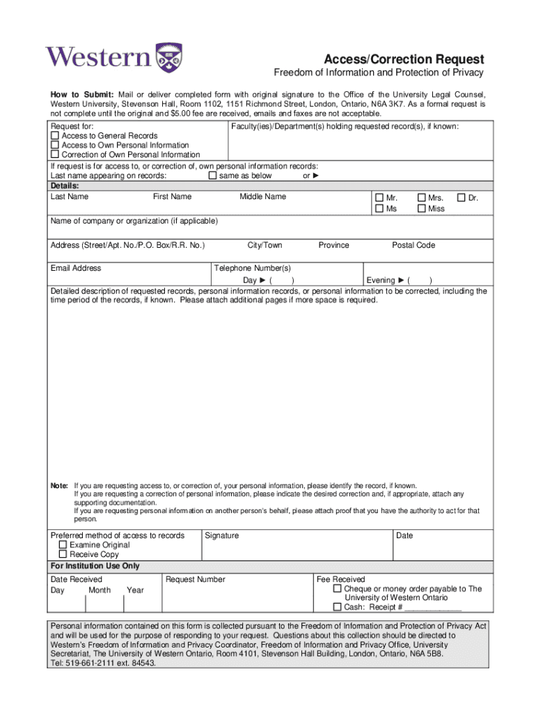 Fillable Online Access and correction - IPC Fax Email Print - pdfFiller