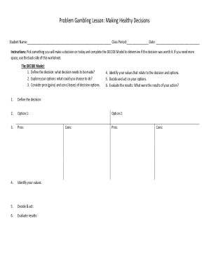 Fillable Online Grade 9 Sample Lesson Plan: It's Time to DECIDE Fax ...