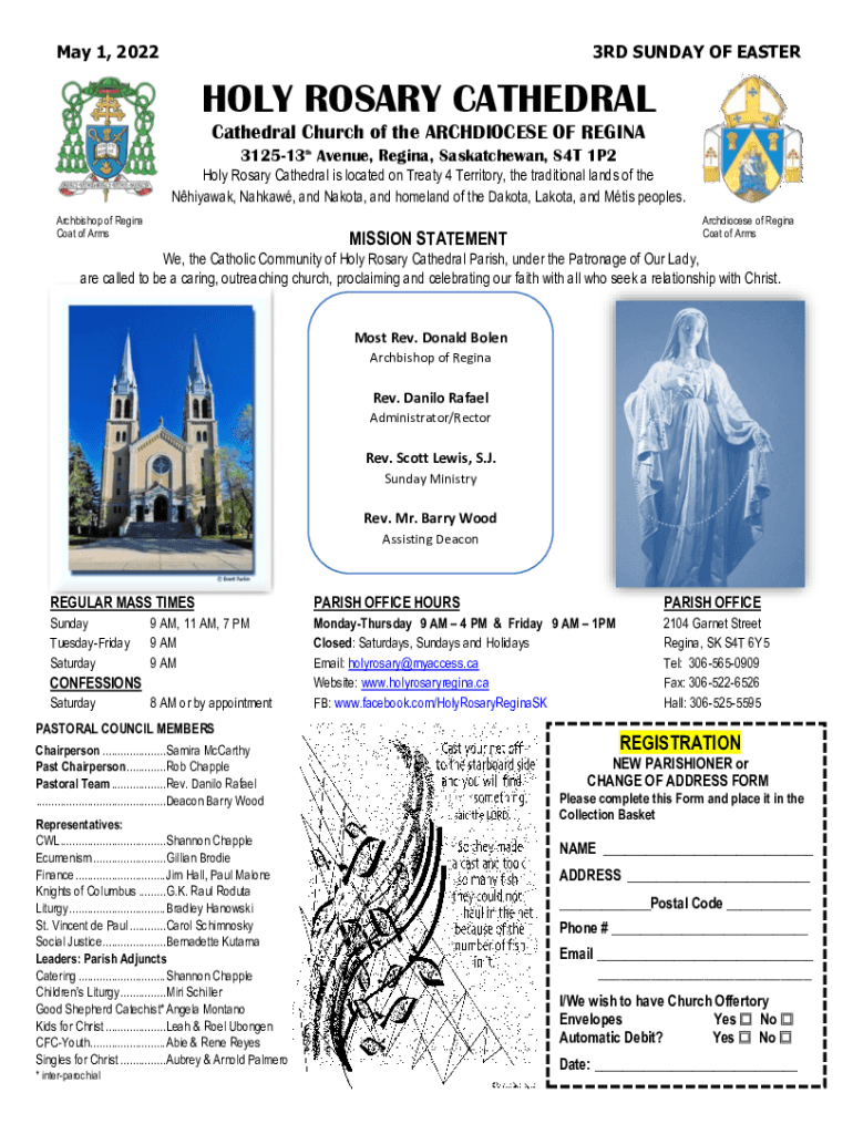 Fillable Online Holy Rosary Cathedral (Vancouver) Fax Email Print - pdfFiller