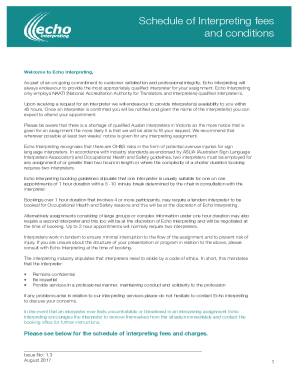 Fillable Online Schedule of Interpreting fees and conditions Fax Email ...