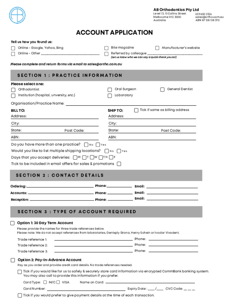 Fillable Online ABO account application form Fax Email Print - pdfFiller
