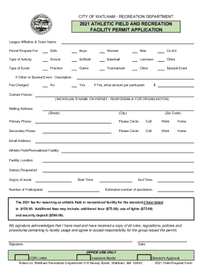 Fillable Online 2021 Facility Request Form.xlsx Fax Email Print - pdfFiller