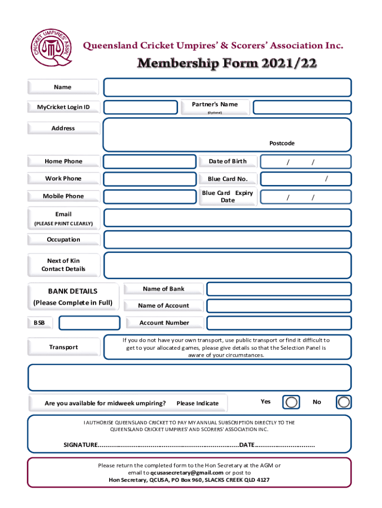 Fillable Online QCUSA Combined Membership Form 2020-2021 Fax Email ...